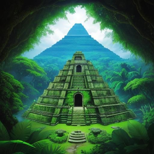 Hidden portal into the ancient Aztec world dimension. Dreamshaper v8 ...