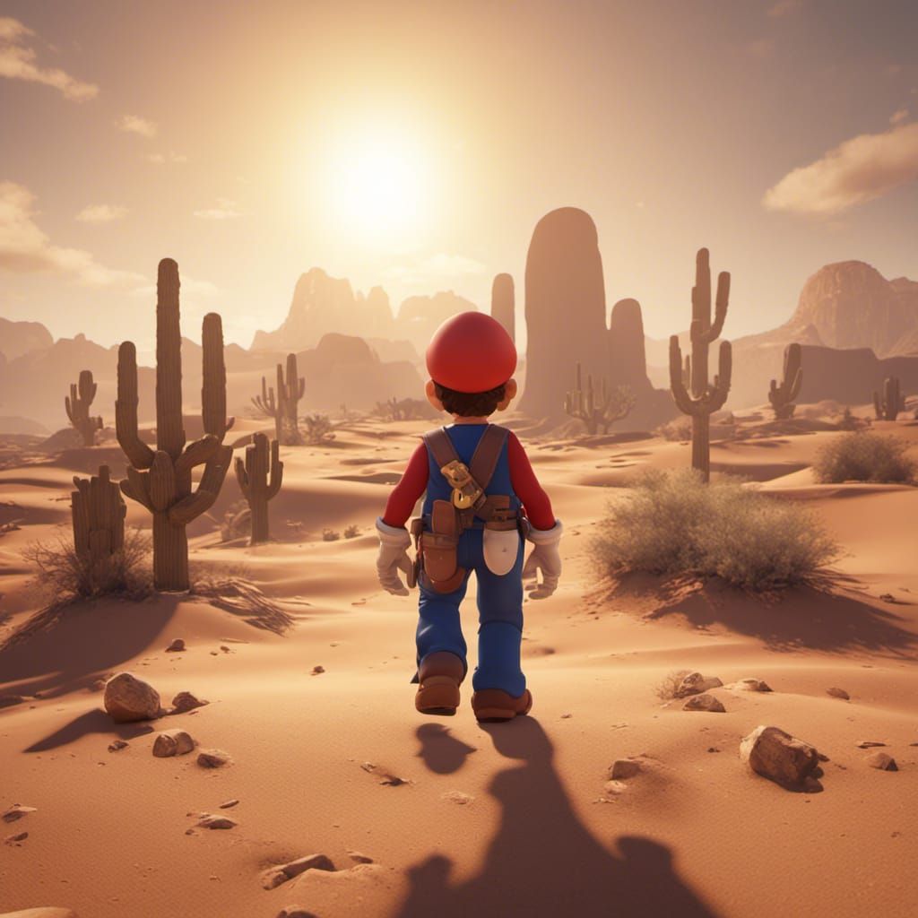 Mario in desert - Mario's Desert Adventure: 3D Cinematic Gam...