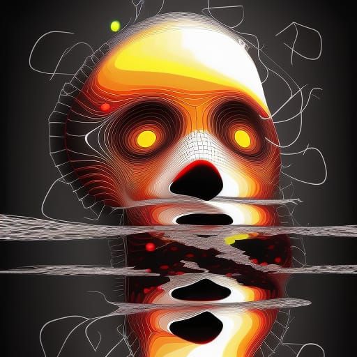 scientific dope ink-splatter, puddle face reflection - AI Generated ...