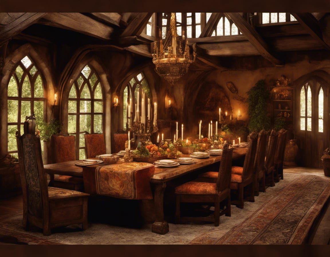 Medieval Dining Room - AI Generated Artwork - NightCafe Creator
