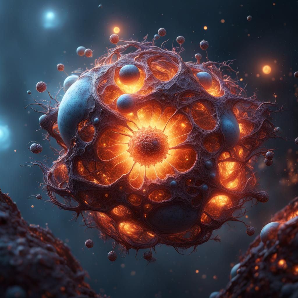 strangelet particle with nucleus and electrons - AI Generated Artwork ...