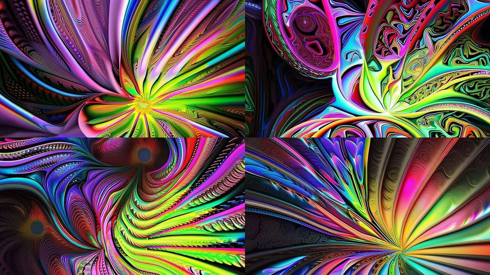 try not to freakout on acid with shrooms, trippy colorfull, cyberpunk ...