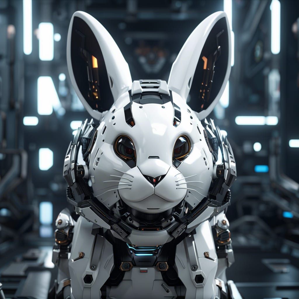 Mecha Bunny - AI Generated Artwork - NightCafe Creator