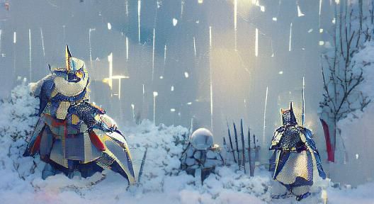 Knight in the Snow - AI Generated Artwork - NightCafe Creator