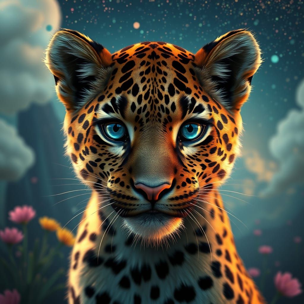 Cute Leopard in a Whimsical Tim Burton-Inspired La... - AI Art