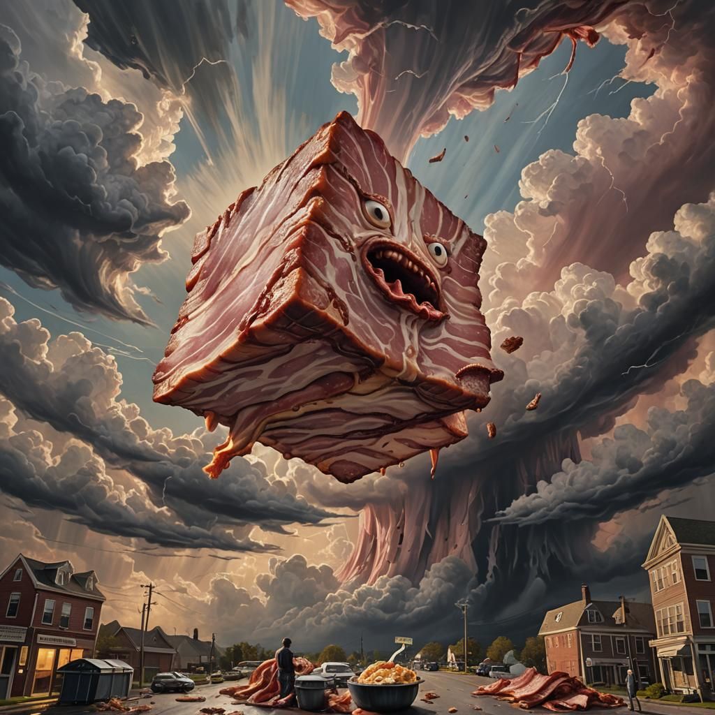 Evil Bacon Cube!? - AI Generated Artwork - NightCafe Creator