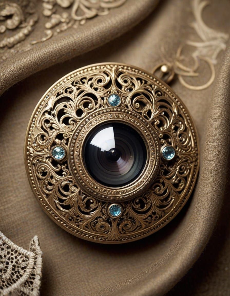 Fancy Coat Broach Conceals Hidden Camera in Intric... - AI Art
