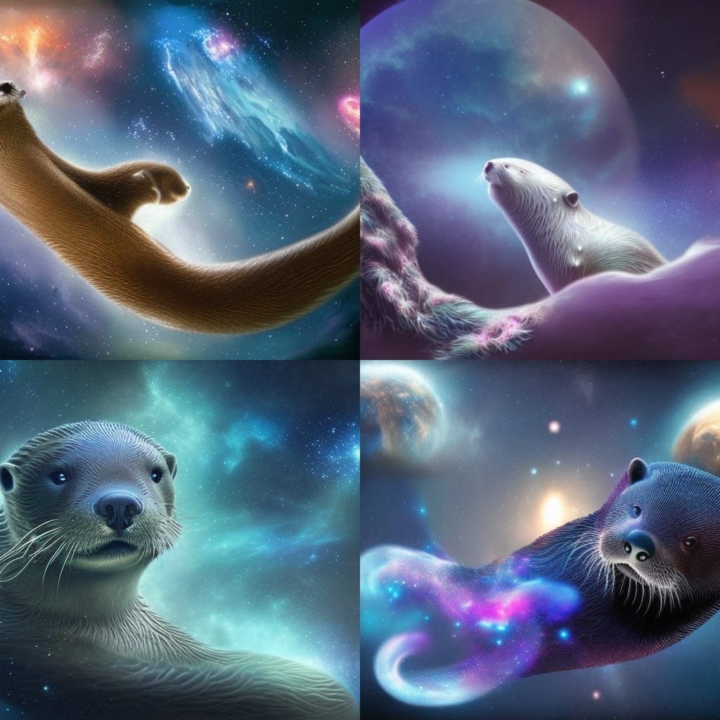 Galaxy otter - AI Generated Artwork - NightCafe Creator