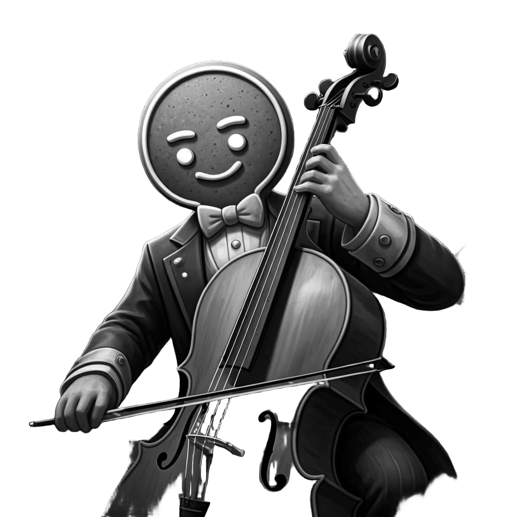 Charcoal Drawing of Gingerbread Musician in 3D Ani... - AI Art