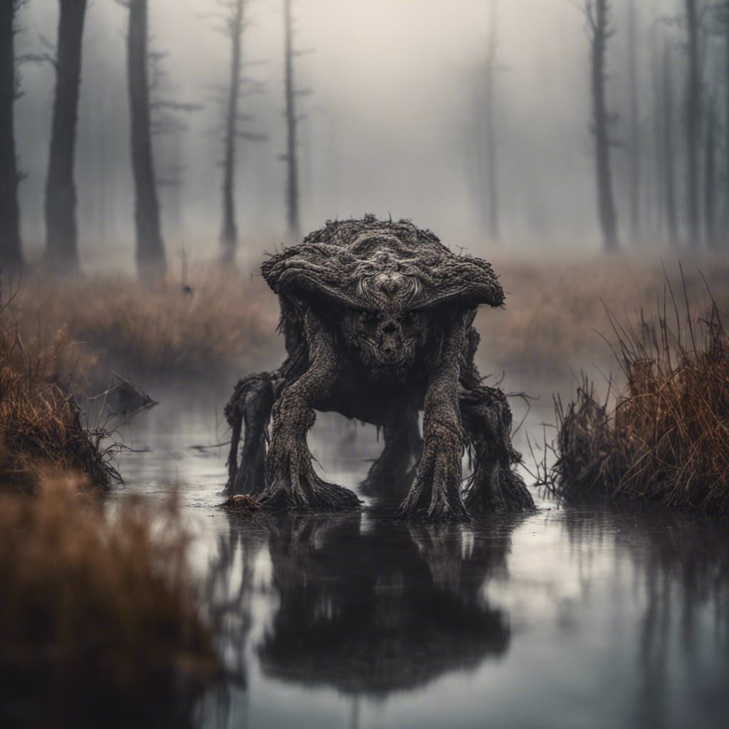 Foggy Nightmare The Bog Creature - AI Generated Artwork - NightCafe Creator