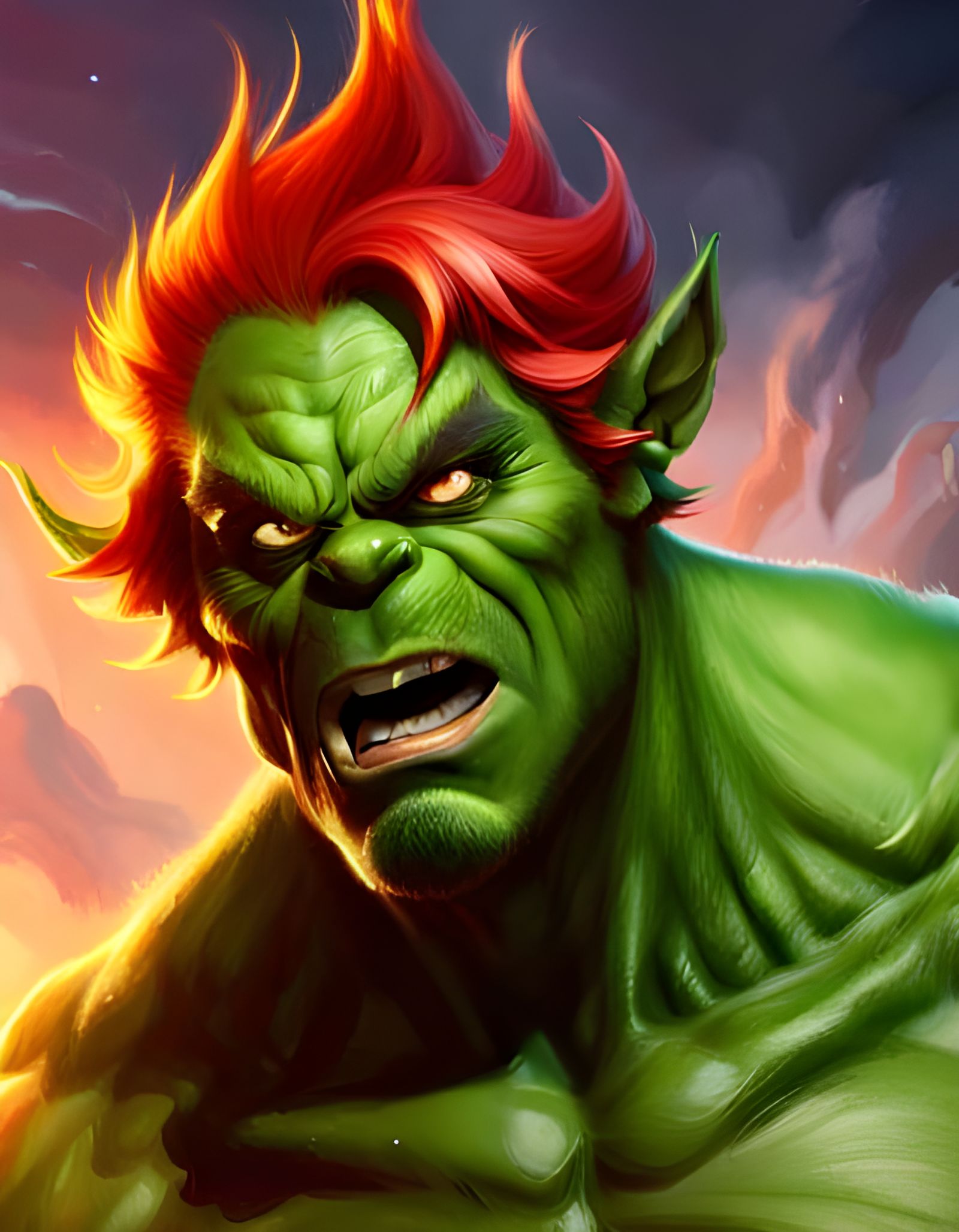 Grinch incredible hulk - AI Generated Artwork - NightCafe Creator