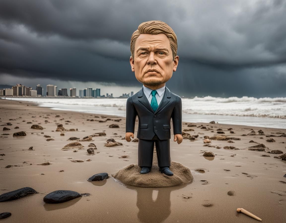 Bobblehead on the Beach - AI Generated Artwork - NightCafe Creator