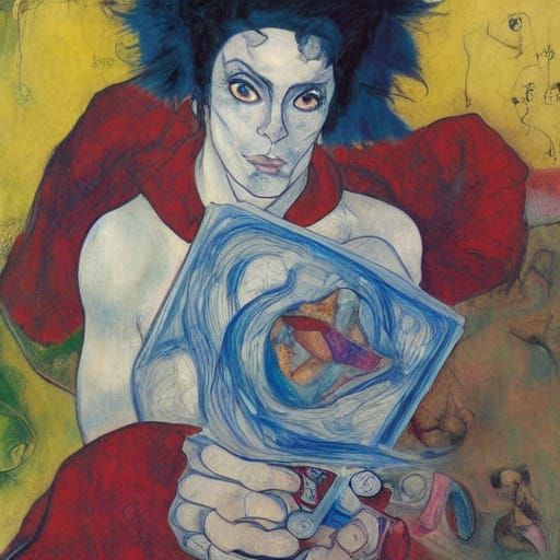 Surreal Anime Portrait in Dark Academia Style with... - AI Art