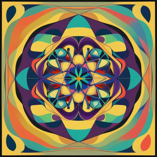 Minimalist, cubist, abstract, transparent, overlapped, colorful ...