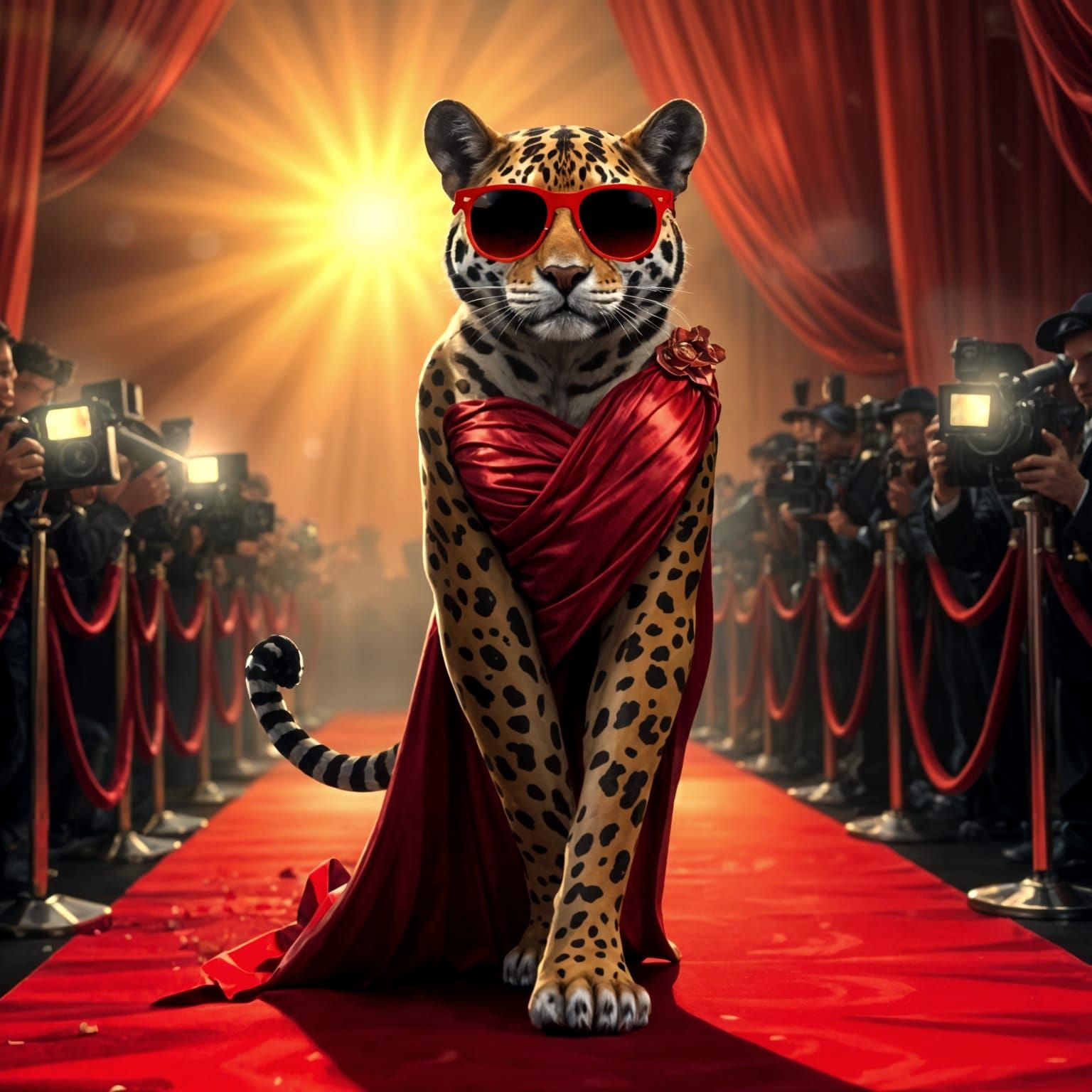 June Jaguar at her Movie Premier: The Jaguar Wears Satin