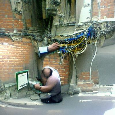 man fixing internet - AI Generated Artwork - NightCafe Creator
