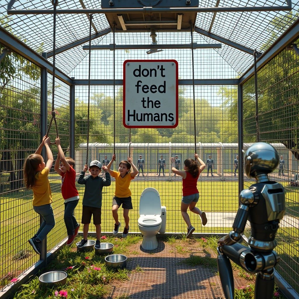 Human Zoo - Vibrant Humans Play in Futuristic Zoo Cage