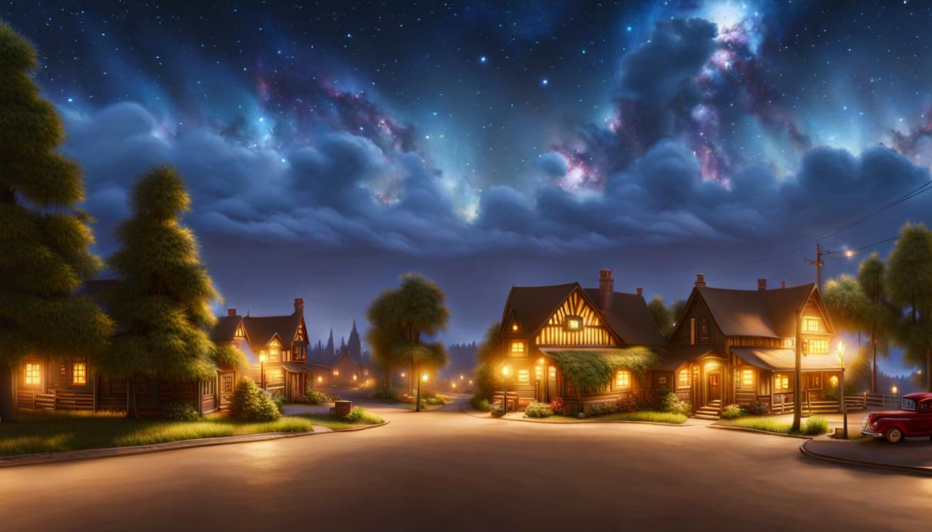 15 word prompt and 100% weight Challenge - Thomas Kinkade: stunning ...