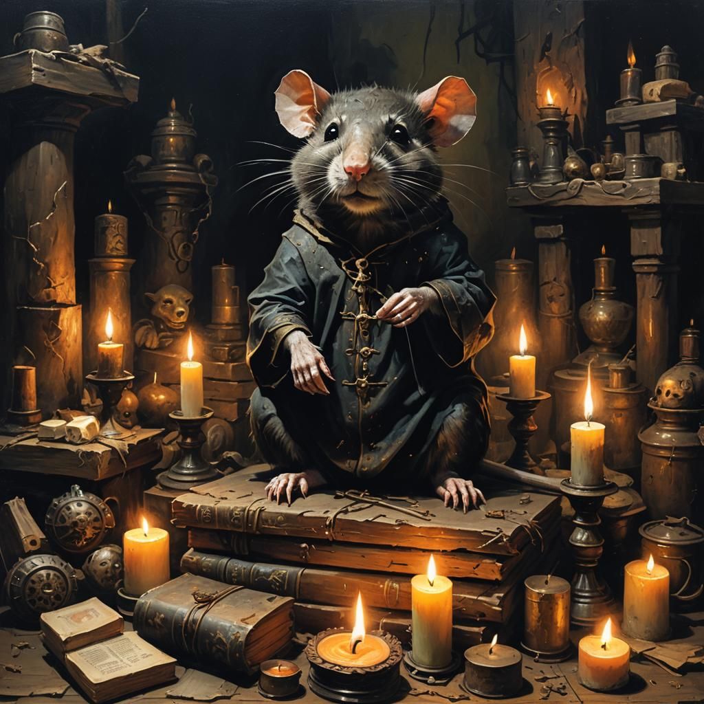 The wise mouse - Sinister Wizard Mouse Dominates Dark Occult...