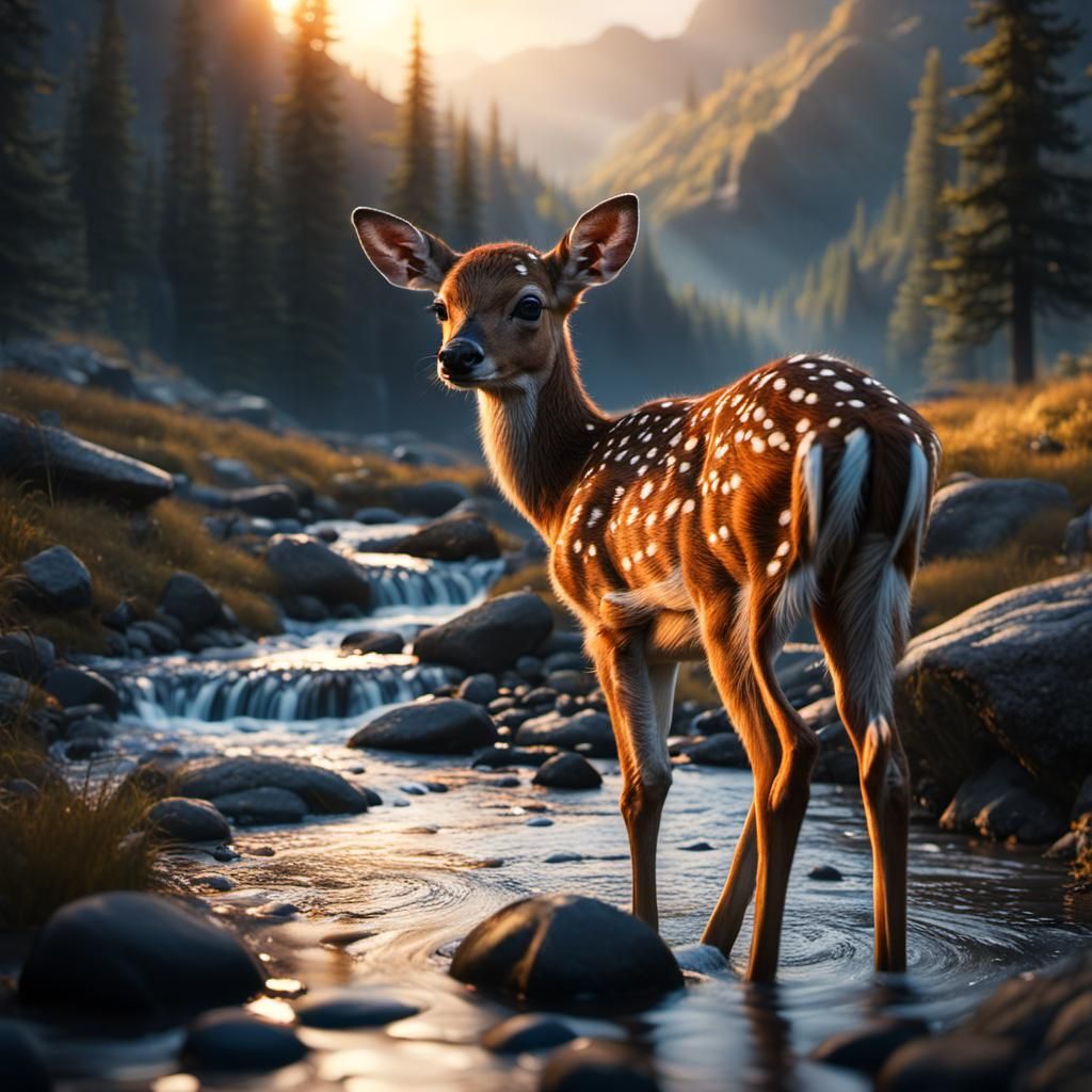 Morning Fawn - AI Generated Artwork - NightCafe Creator