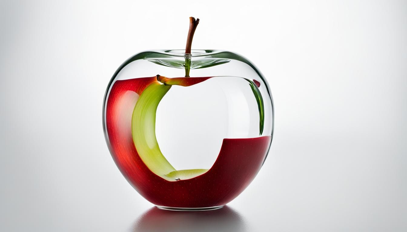 Triple Glass Apple: A Study in Transparency - AI Art