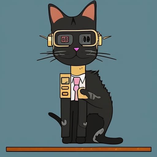 techie cat - AI Generated Artwork - NightCafe Creator