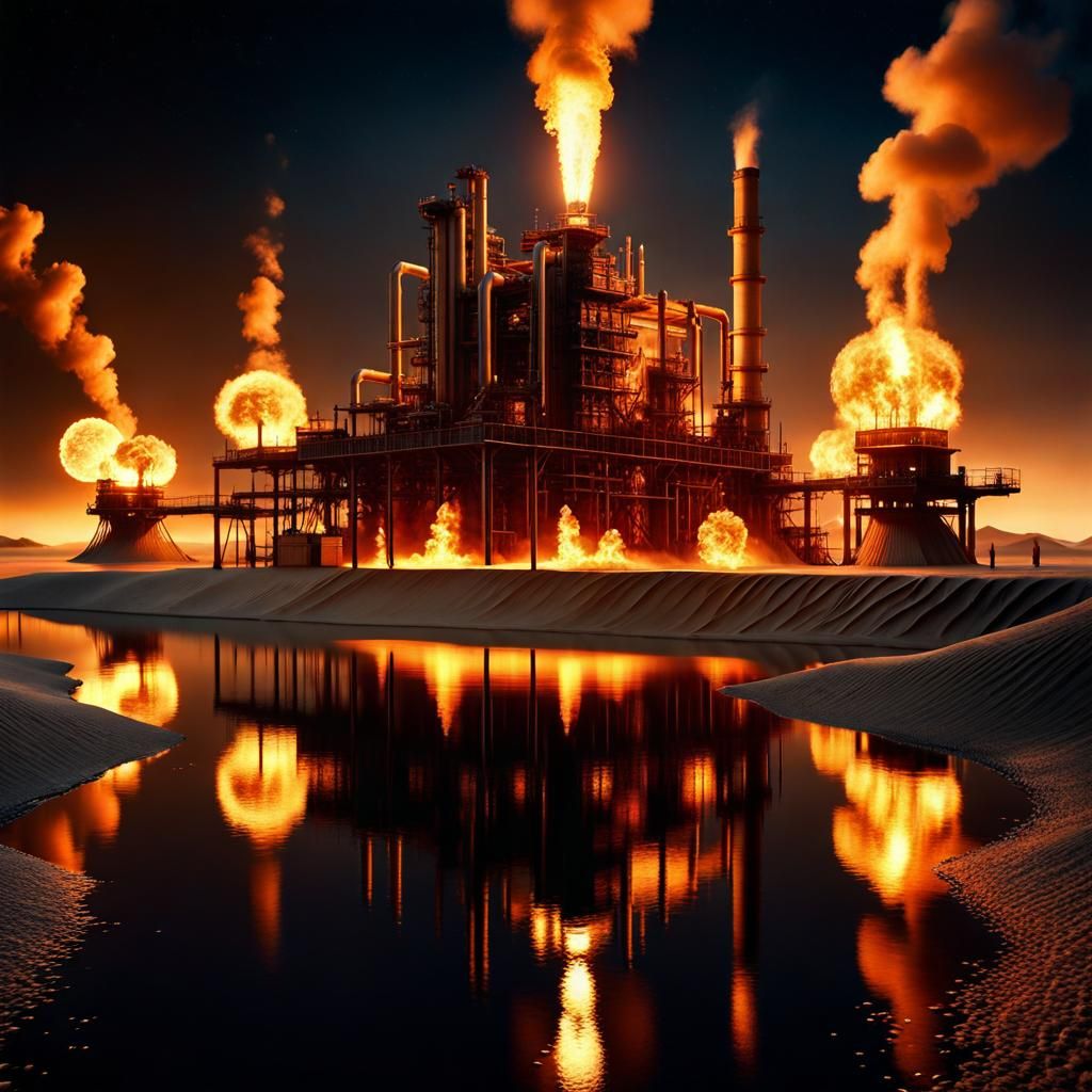 Factory, exploding - AI Generated Artwork - NightCafe Creator