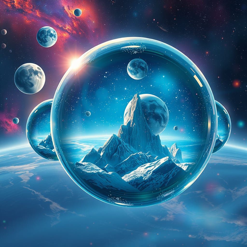 Galactic Snow Globes: Hyperrealistic Planetary Sce... - AI Art