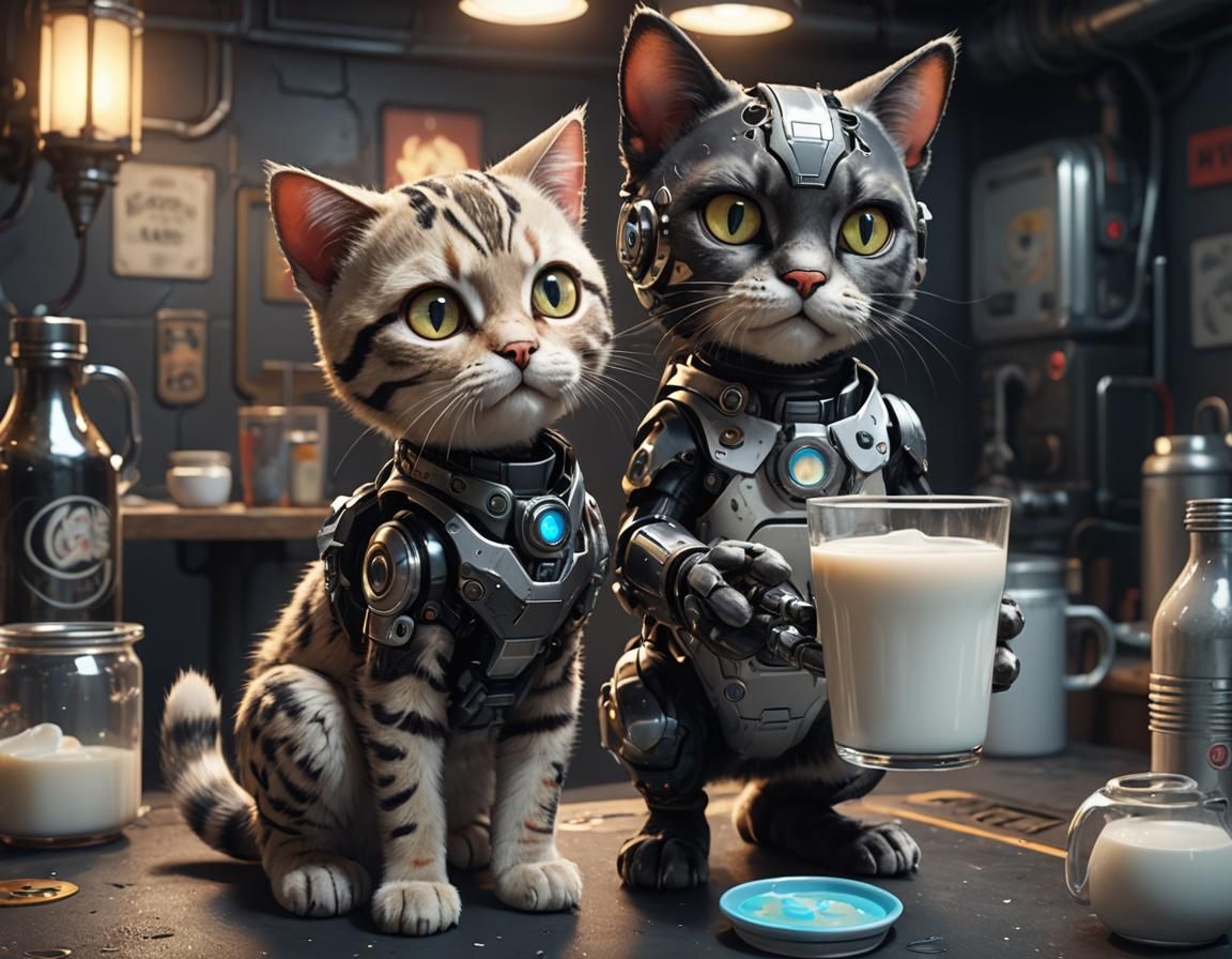 a cyborg cat - AI Generated Artwork - NightCafe Creator