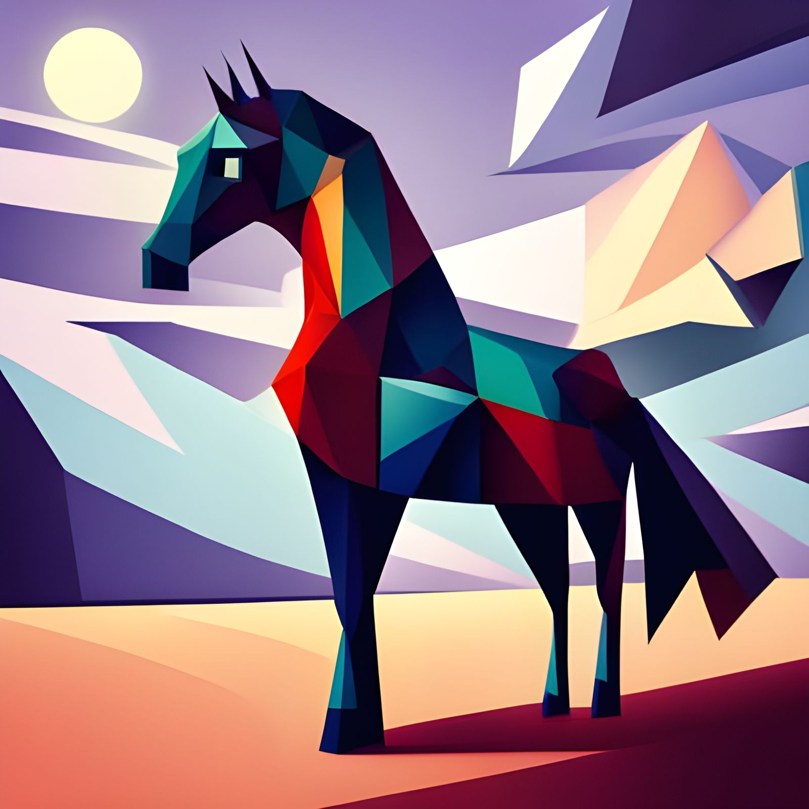 cubist horse of course - AI Generated Artwork - NightCafe Creator