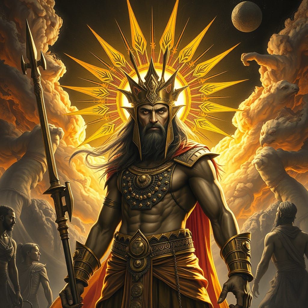 Mithra: Iranian Sun God in Hyperrealistic Detail - AI Art