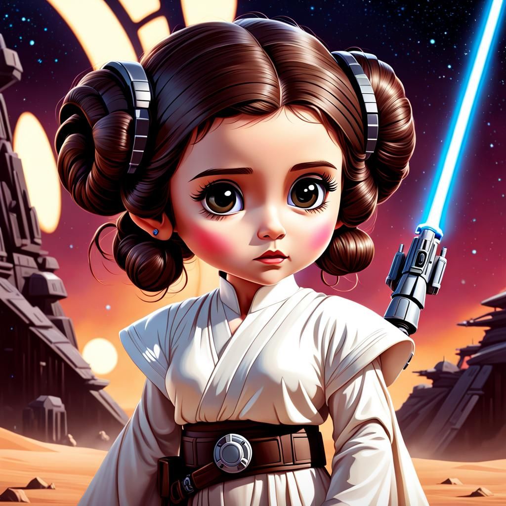 chibi Princess Leia 3 - AI Generated Artwork - NightCafe Creator