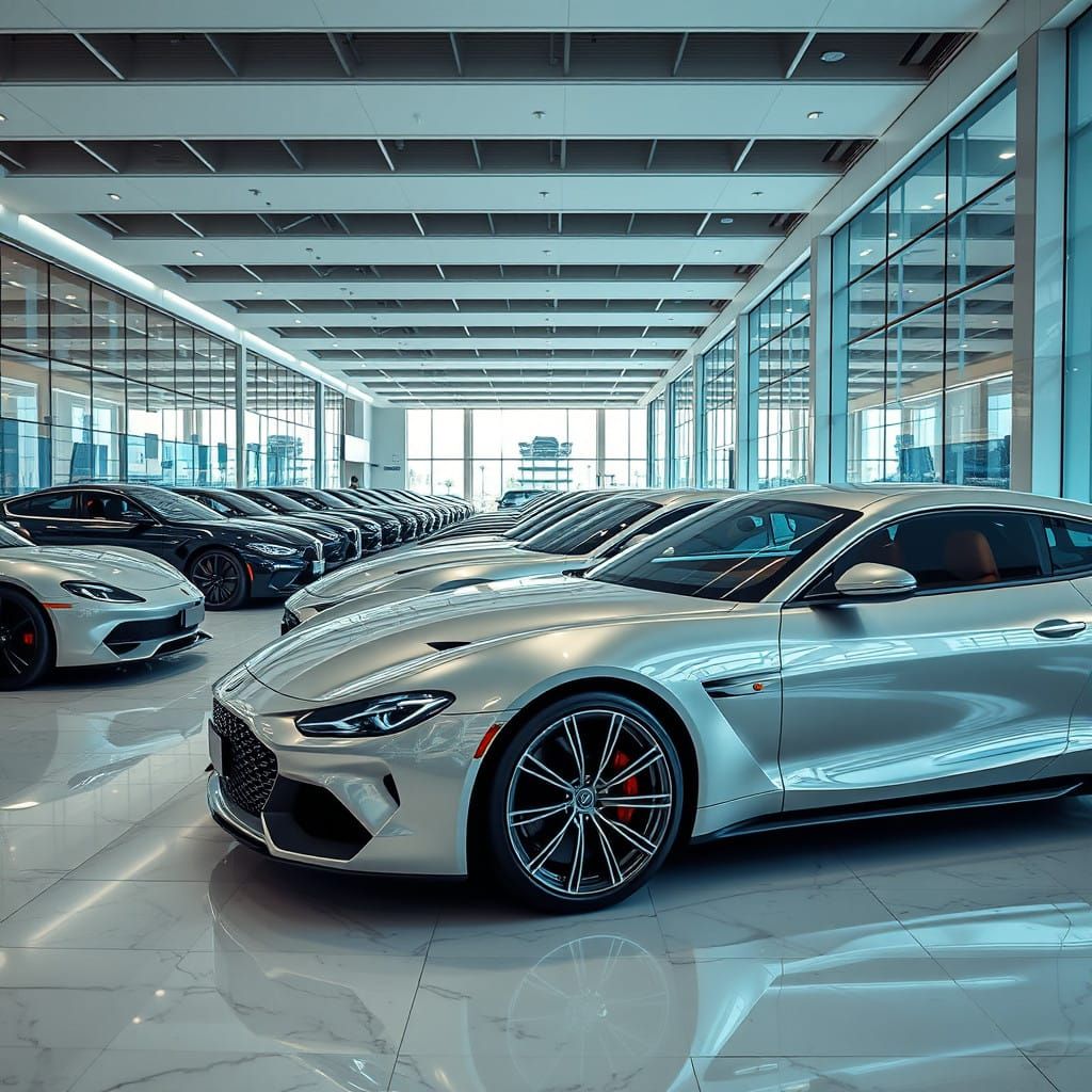 ward dealership realistic 8k - Luxury Car Dealership Showro...