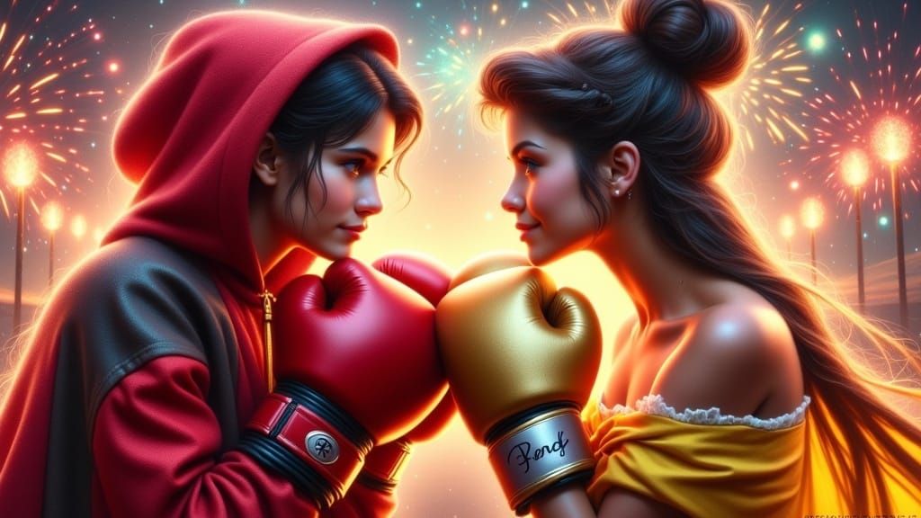 Disney Boxing Event: Red Riding Hood vs Belle in V... - AI Art