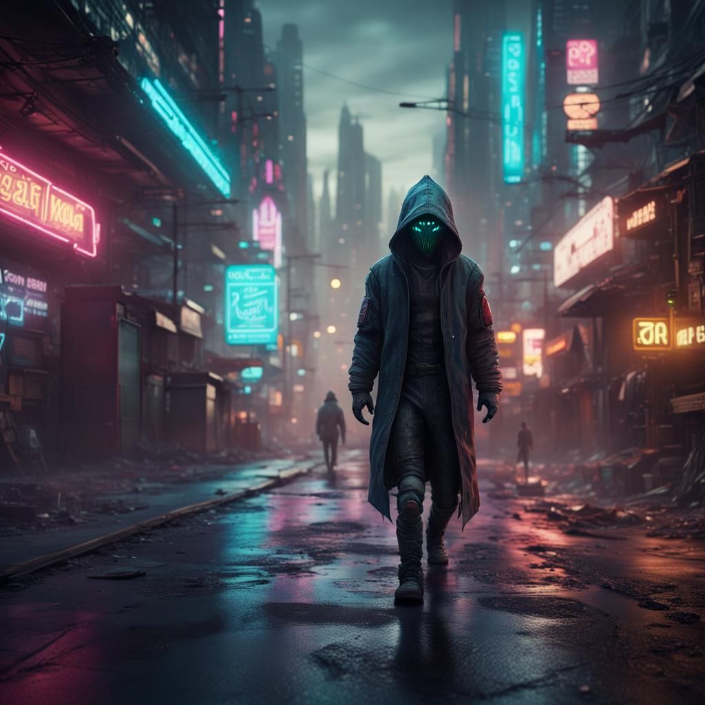 Hooded alien creature walking alone - AI Generated Artwork - NightCafe ...