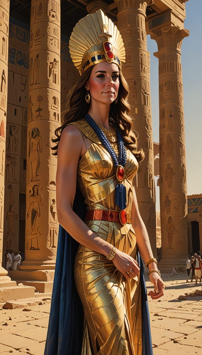 Kate Middleton as Egyptian Goddess Isis in Luxor T... - AI Art