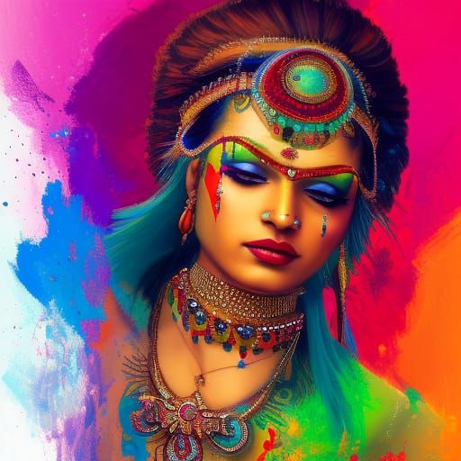 Colorful Indian Princess (random) - AI Generated Artwork - NightCafe ...