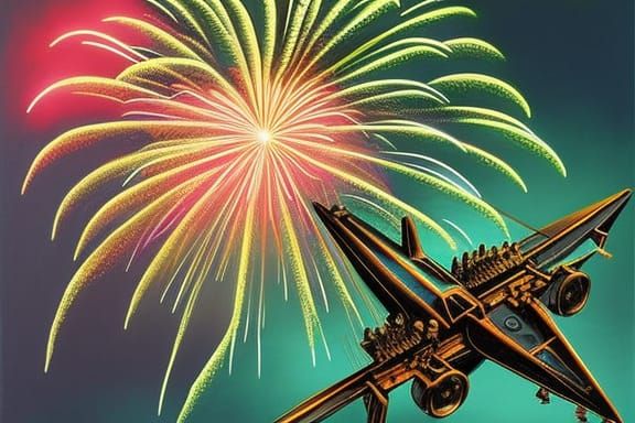 Steampunk Fireworks v37 - AI Generated Artwork - NightCafe Creator