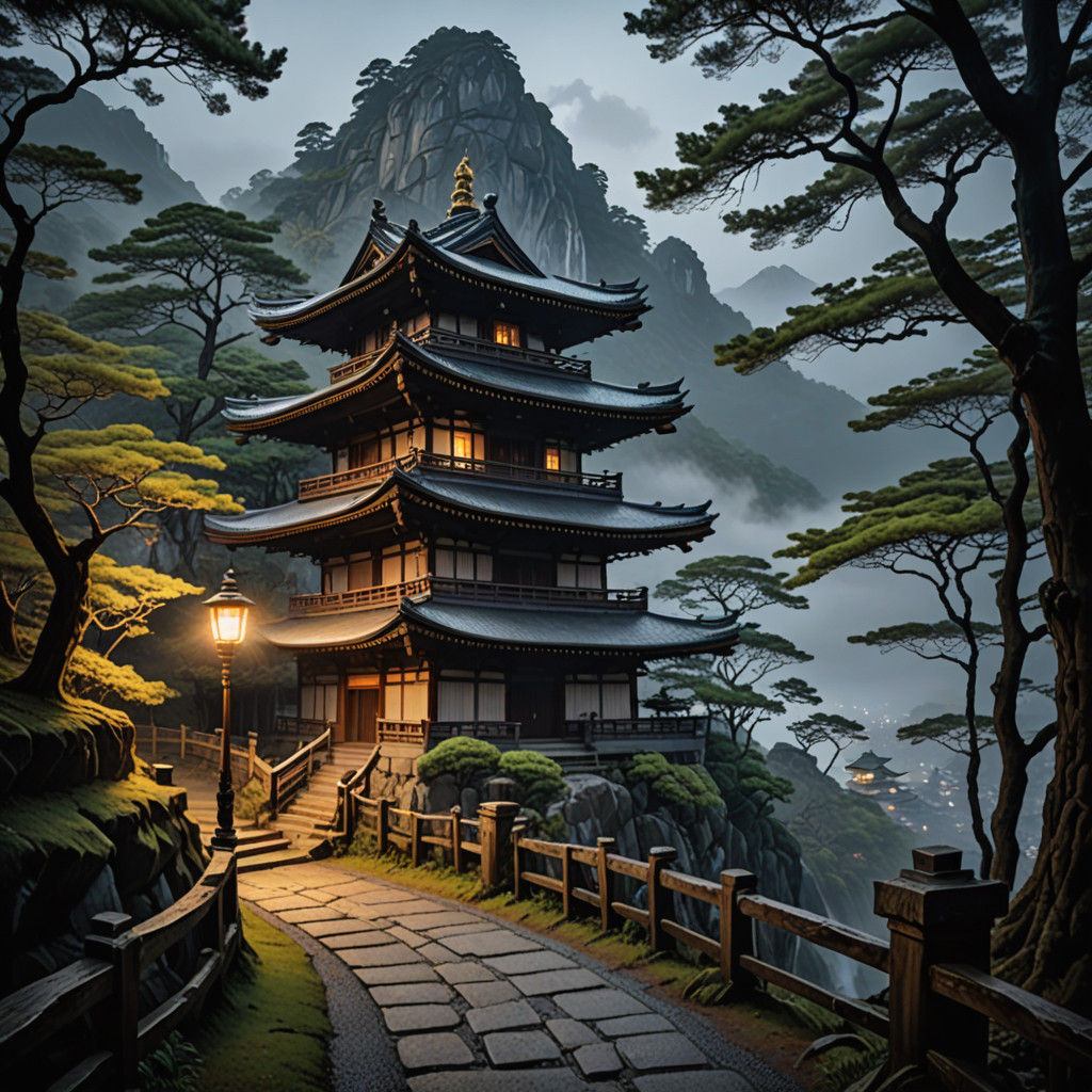 Japan's Landscape - Ethereal Japanese Mountain Temple in Th...