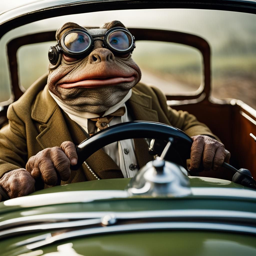 wind in the willows, toad of toad hall driving - AI Generated Artwork ...