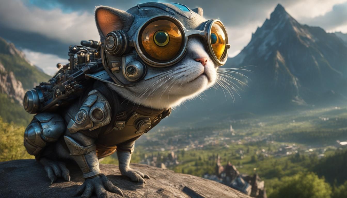 CyberCat. - AI Generated Artwork - NightCafe Creator