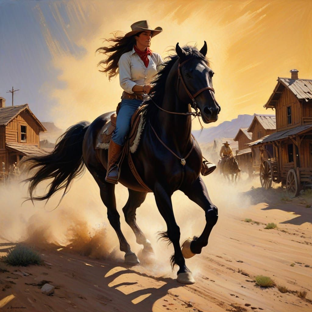 In the Wild West - Gritty Western Adventure in Oil Paintin...