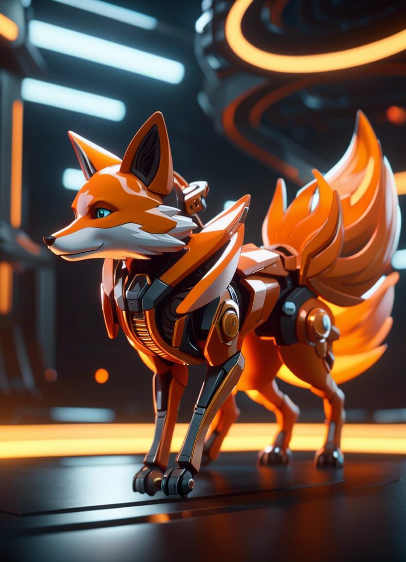 Robotic fox pet! - AI Generated Artwork - NightCafe Creator