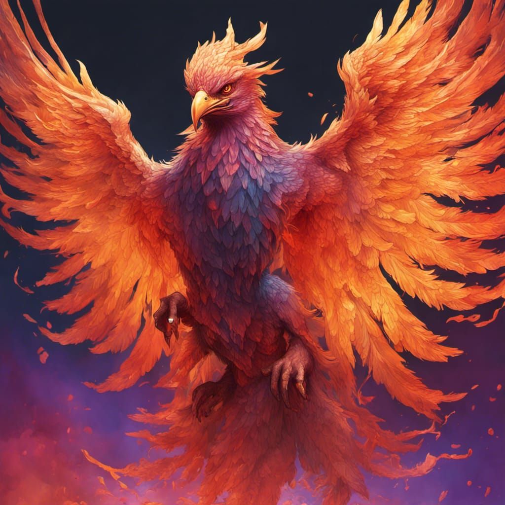 Phoenix, named Ash - AI Generated Artwork - NightCafe Creator