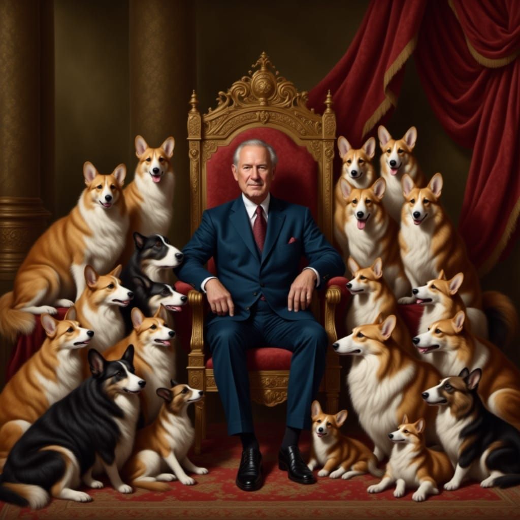 King Charles III With Corgis - King Charles III With Corgis