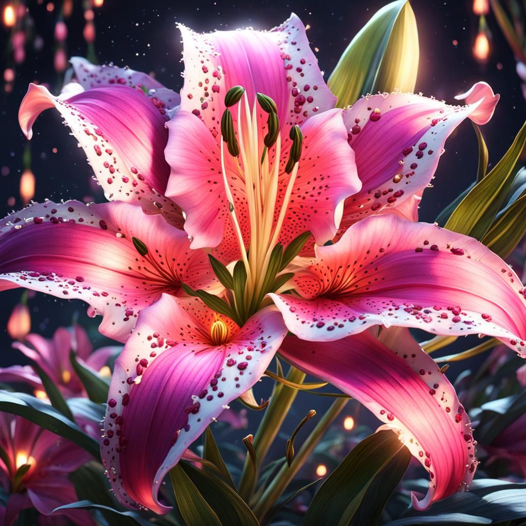 Pink Tiger Lily - AI Generated Artwork - NightCafe Creator