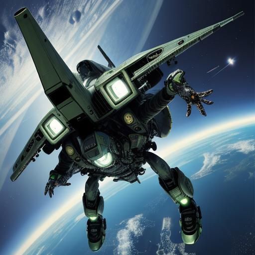 Cyborg turtle flying through space with a jet pack on its back - AI ...