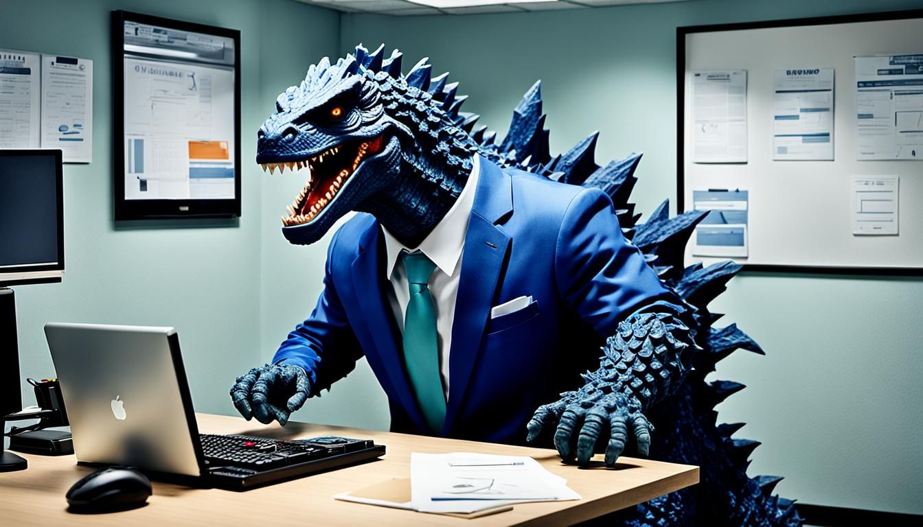 Godzilla as Businessman - AI Generated Artwork - NightCafe Creator