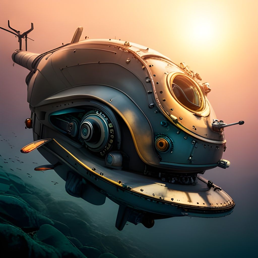 Weird Mechanical Whale Submarine - AI Generated Artwork - NightCafe Creator