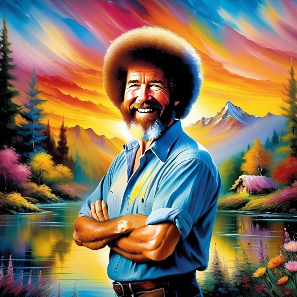 Bob Ross - AI Generated Artwork - NightCafe Creator